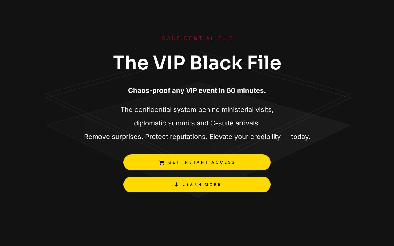 The VIP Event Black File – Protocol & Excellence Toolkit
